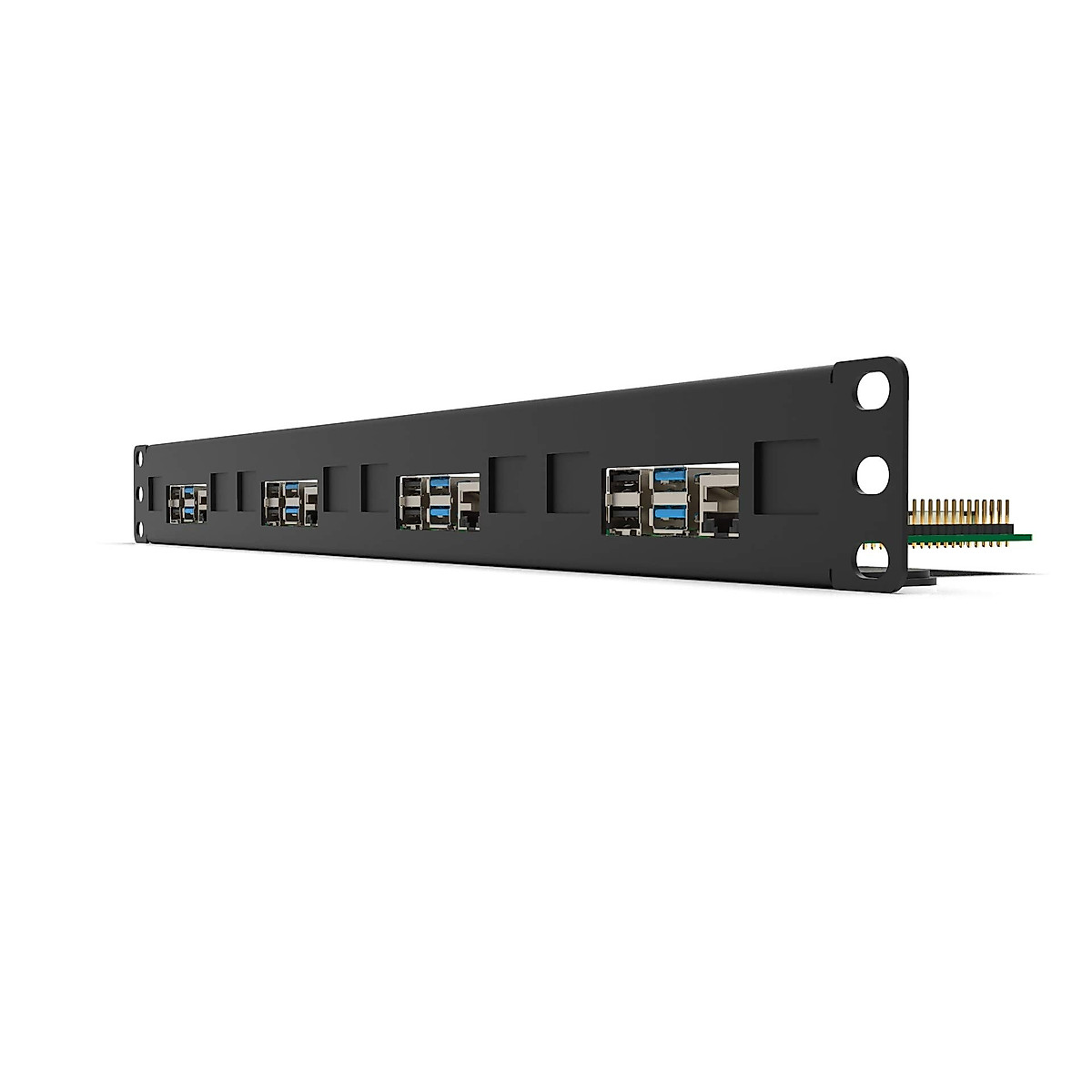 MyElectronics Raspberry Pi Rack Mount for 1-4 Raspberry Pi + 4 ‘snap-Off’ Blank Covers
