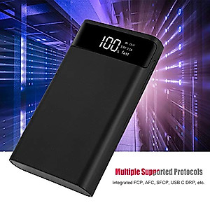 Cuifati Power Bank Kit DIY,6 x 18650 DIY Type-C Two-Way Fast Charging Power Bank Shell Case Box 5.7 * 3 * 1Inch