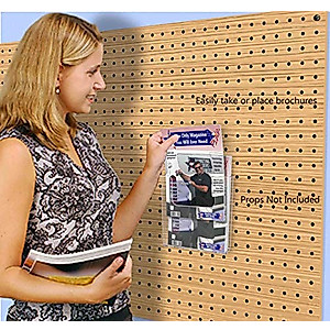 Marketing Holders 6 Pack Pegboard Brochure Holder 6.5" Wide Pamphlet Display Booklet Maps Literature Printed Material Menu Clear Acrylic Literature Organizer