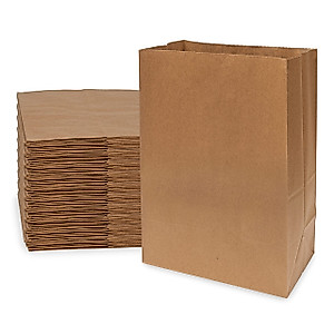 Prime Line Packaging Brown Paper Lunch Bags, Paper Sack for Grocery, Shopping, Delivery, Goodie, Take Out, Bakery, Bulk, 1/8 BBL, 10x6x14 100 Pack