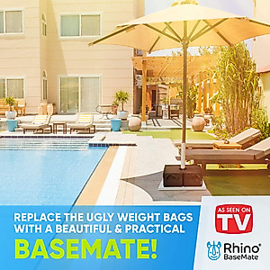 Rhino Square Umbrella Base Weight, 18" ~ Fits Any Offset, Cantilever & Any Outdoor Patio Umbrella Stand ~ Easy Set up (Detachable)