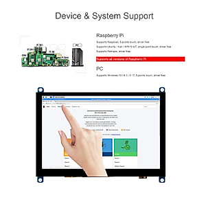 Waveshare 5 Inch HDMI LCD Screen 800x480 TFT Capacitive Touch Screen Display Monitor for Raspberry Pi 4B/3B+/A+/B/2B/B+/A+/Zero W Compatible with Windows 10/8.1/8/7
