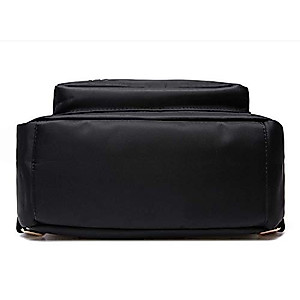 YANAIER Women Mini Backpack Purse Waterproof Nylon Fashion College Bag Daypack Black