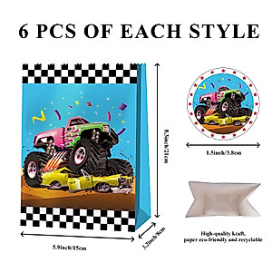 24pcs Monster Truck Goodie Bags Monster Truck Party Favors Monster Truck Treat Bags Monster Truck Birthday Party Supplies for Boys Monster Truck Party Decorations