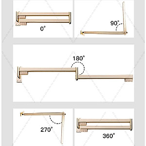SOVORM Folding Dryer Wall Mounted Clothes Airer Aluminum Extendible Drying Rack Rotatable Towel Pole Holes Shelf Indoor Bathroom Balcony Outdoor (Color : E) The New