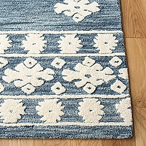 Safavieh Aspen Collection 3' x 5' Navy/Ivory APN550N Handmade Moroccan Boho Tribal Wool Area Rug