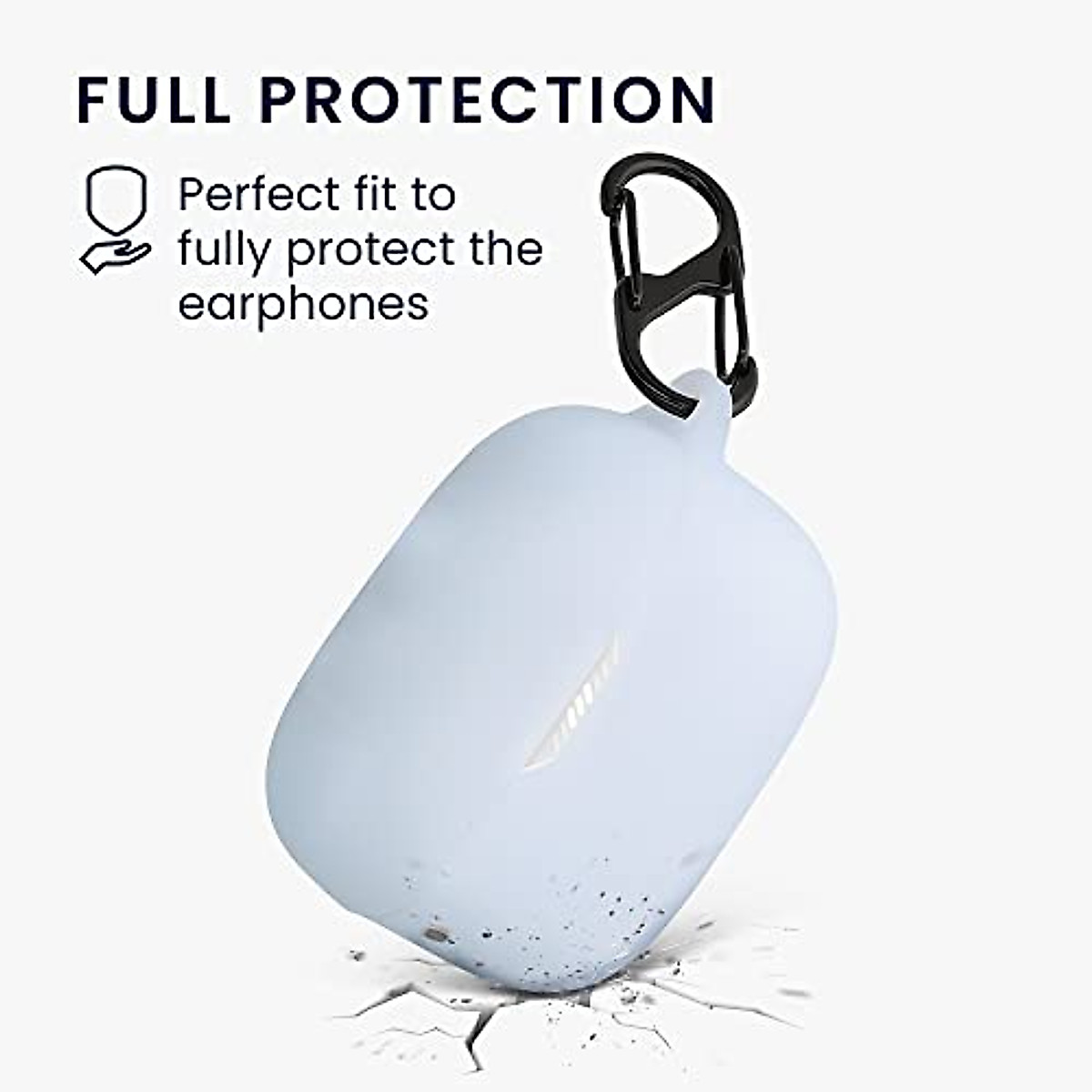 kwmobile - Case Compatible with JBL Tune 230 NC TWS / T230NC - Case Glow in The Dark Cover Made of Silicone - Light Blue