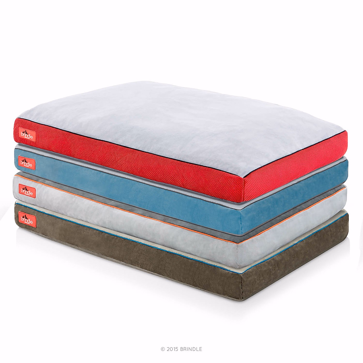 BRINDLE Stone Shredded Memory Foam Pet Bed - Pet Essentials - Orthopedic Design - Pet Crate Compatible - Machine Washable Cover - Indoor Pet Bed for Dogs, Puppies, Cats, and Rabbits - Size Large