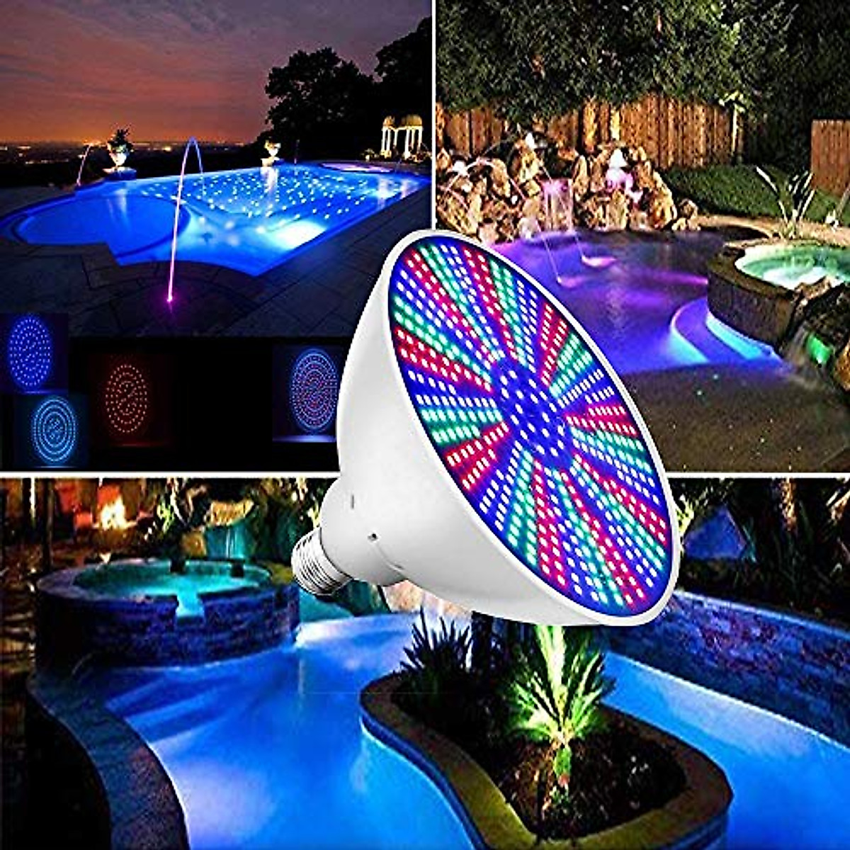 MOSELNY 120V Pool Led Bulb for Inground Swimming Pool 40W Color Changing Led Pool Light with Remote Control Super Bright LED RGB Pool Bulb for Pentair & Hayward Light Fixture E26 Base