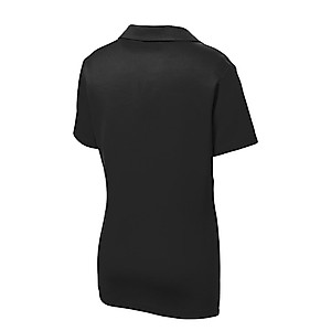 Joe's USA Womens Dri-Equip Short Sleeve Racer Mesh Polo Shirt (Black - Small)