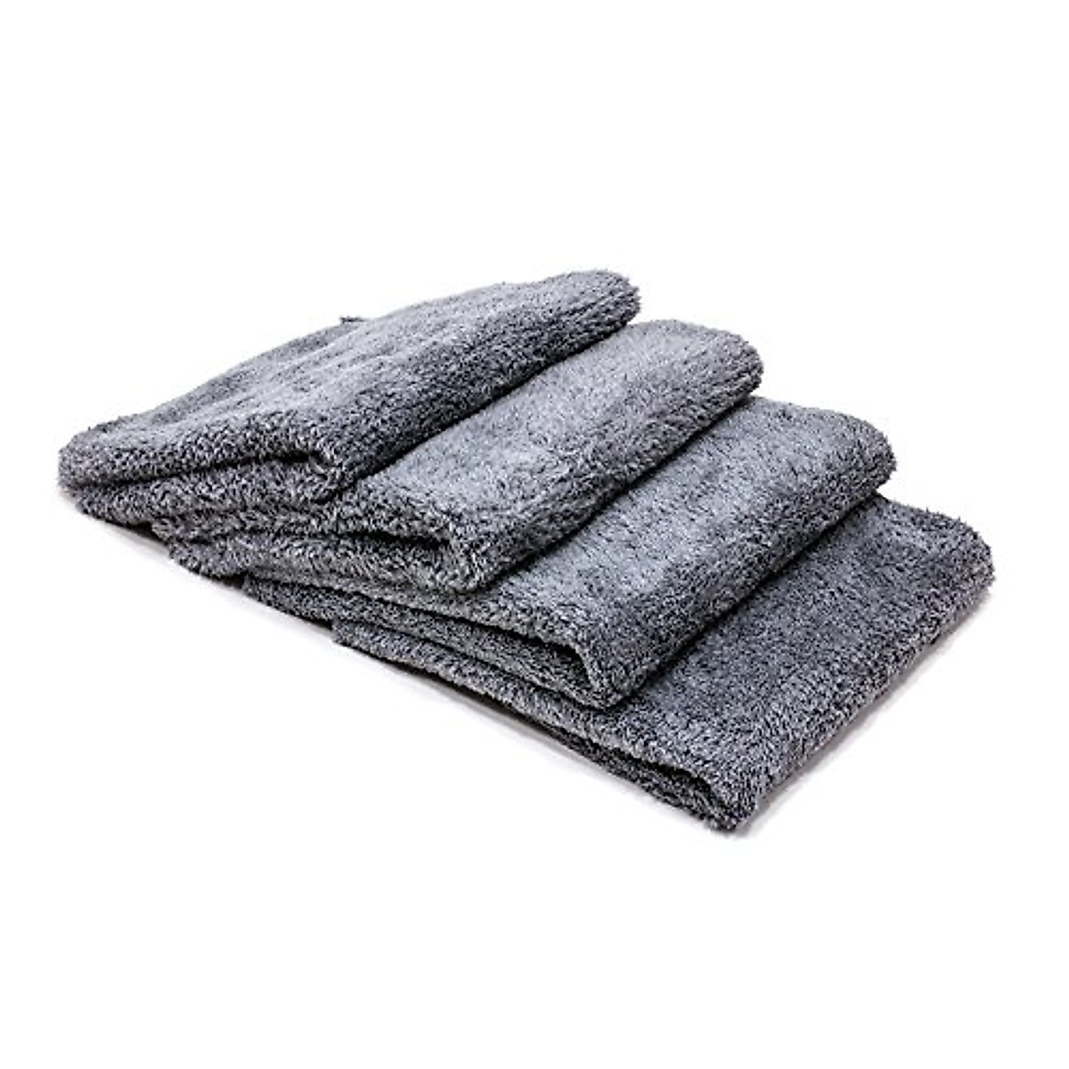 Korean Plush Premium Edgeless Microfiber Detailing Towels (16"x16") 4-Pack (Gray)