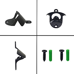 Luwanburg Stainless Wall Mount Beer Bottle Opener Screw in Bottle Cap Opener Black