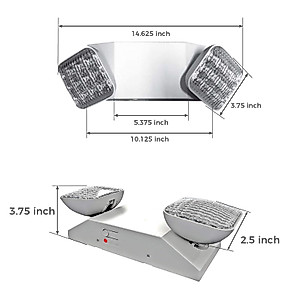 Ciata 2 Pack Led Emergency Lights with Battery Backup, for Home Power Failure, Hardwired with Adjustable Heads, Backup Battery, Emergency Lights for Business, Indoor Emergency Lights