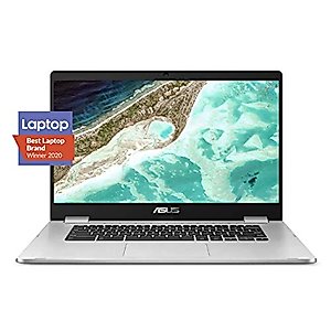 ASUS Chromebook C523 15.6" HD NanoEdge-Display-with 180 Degree-Hinge Intel Dual Core Celeron N3350-Processor, 4GB-RAM, 16GB eMMC, Silver Color, C523NA-DH46
