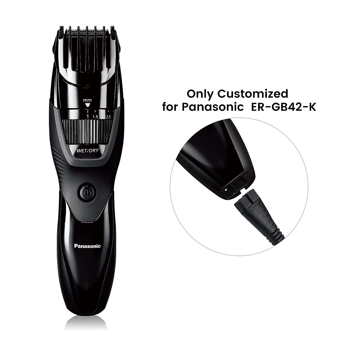 Charger Replacement for Panasonic Shaver ER-GB42-K, Charging Cable for Beard Trimmer, with Cleaning Brush