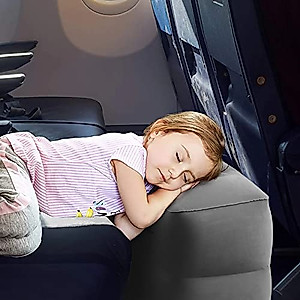 Inflatable Toddler Bed on Air - SVOPY Travel Foot Rest Pillow with Adjustable Height Leg Pillow for Long-Range Flight, Must-Have Item for Airplane, Train, SUV