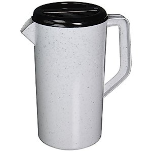 TableCraft 144GRT Plastic 2.5 Quart Pitcher with Black Lid
