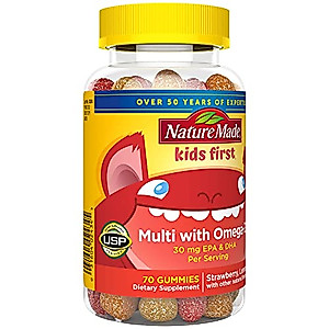 Nature Made Kids First Multivitamin with Omega-3, Kids Vitamins and Minerals for Nutritional Support, 70 Kids Multivitamin Gummies