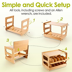 Cat Food Organizer, Cat Food Can Organizer, Can Organizer for Pantry, Cat Food Storage, Bamboo, Holds 36 (3oz) Cans