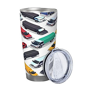 AYCZN Truck Car 20 OZ Tumbler Stainless Steel Travel Coffee Mug, Transport Insulated Water Bottle with Lid Leakproof Thermal Cup