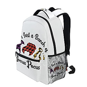 SWADAZA Halloween School Backpack Hocus Pocus School Book Bags Bookbags, Travel Laptop Backpack College School Computer Bag Hiking Camping Casual Daypack