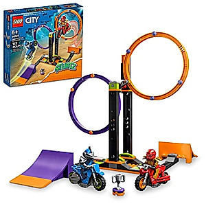 LEGO City Stuntz Spinning Stunt Challenge 60360, 1 or 2 Player Tournaments with Flywheel-Powered Motorcycle Toys for Kids, Boys & Girls 6 Plus Years Old, Fun Gift Idea