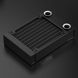 CLYXGS Water Cooling Radiator, 12 Pipe G1/4 Thread Heat Row Radiator 8 Pipe Aluminum Heat Exchanger Radiator for PC CPU Computer Water Cool System 80mm Black