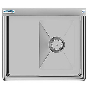 KoolMore 1 Compartment Stainless Steel Commercial Kitchen Prep & Utility Sink with Drainboard - Bowl Size 10" x 14" X 10"