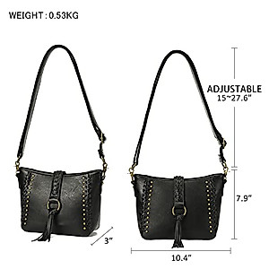 KL928 Purses for Women Shoulder Handbags Crossbody Bag, Black