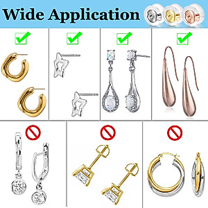 Moconar Sterling Silver Locking Secure Earring Backs for Studs, Silicone Earring Backs Replacements for Studs/Droopy Ears, No-Irritate Hypoallergenice Earring Backs for Adults&Kids