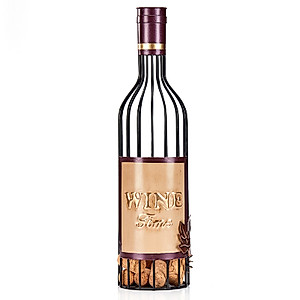 Aayla Wine Cork Holder - Wine Time Cork Storage, Black and Antique Gold, Unique Gift for Wine Lovers (Wire Champagne Shape, Holds Approximately 55 Corks)