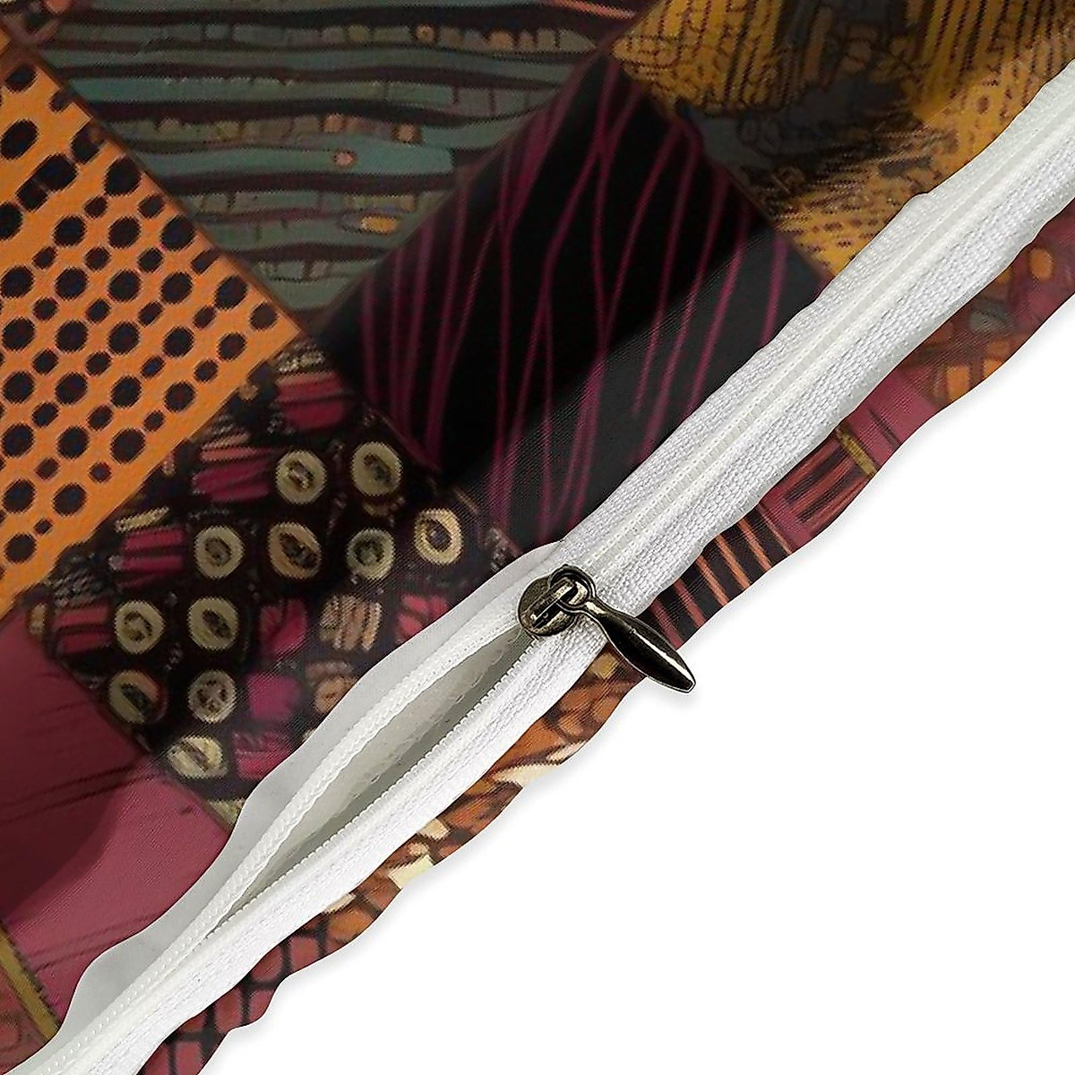 HotcoS African Style Patchwork Comforter Set Queen 3 Pieces Bedding Set Lightweight Soft Bedding Comforter Sets for All Season with 1 Duvet Cover 90"x90" 2 Pillow Shams 30'' X 20''