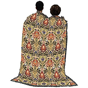 Pure Country Weavers William Morris Acanthus Spectrum Blanket - Arts & Crafts - Gift Tapestry Throw Woven from Cotton - Made in The USA (72x54)