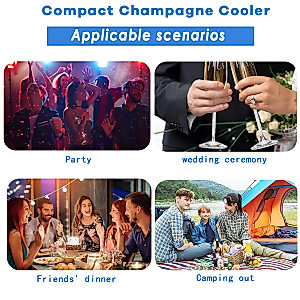Active Wine Cooler, Freezer Sleeve, Cooler- Carrier, Quick Cooling, Cooling and Keeps Your Drink Cold Keep Cool and Chill Champagne Wine (2 Packs)