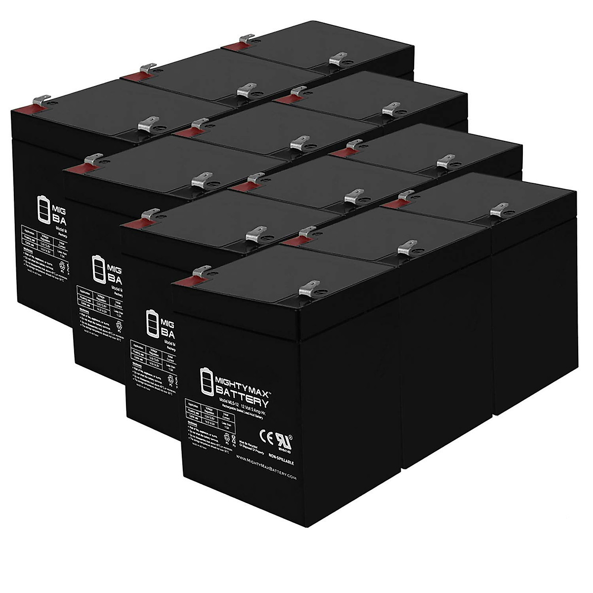 ML5-12 - 12 VOLT 5 AH SLA BATTERY - PACK OF 12