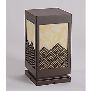 European Retro Waterproof Outdoor Garden Street Light Household Post Lamp External Lawn Rainproof Antirust Stainless Steel Marble Lampshade Column Backyard Patio Pathway Stigma Lamp E27