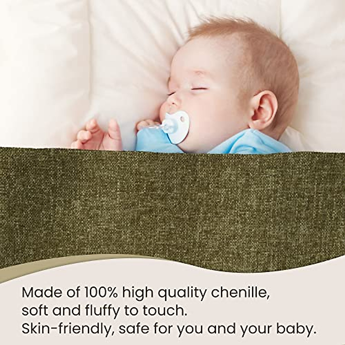 Vhorate Throw Blanket for Couch Sofa Bed Chair, 50in x 60in Soft Cozy Chenille Living Room Blanket with Tassel, Comfy All Seasons Suitable for Women Men and Kids