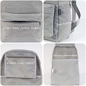 vimapo Lightweight Foldable Backpack for Travel, 20L Packable Hiking Daypack, Camping Outdoor Cycling Bag for Adult & Teen (Grey)