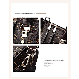 HHAMZONE Purses and Handbags for Women PU Leather Top Handle Satchel Fashion Ladies Shoulder Bag Tote Purse Messenger Bags (Black)