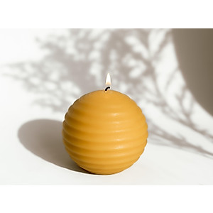 Home & Hive 100% Pure Beeswax Candle | 45 Hour Burn Time | Natural Beeswax with Cotton Wick | Round Candle