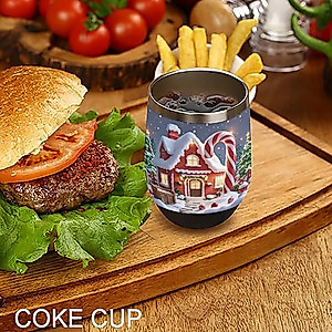 OPTKSNCU 304 Stainless Steel Insulated Cup with Lid, Candy House Print Durable, And Easy to Clean – Ideal for Home, Office, And Gift Giving