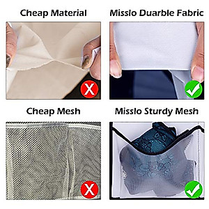 MISSLO Durable Hanging Closet Double Sided Bra Stocking Clothes Socks Organizer 15 Large Mesh Pockets, White