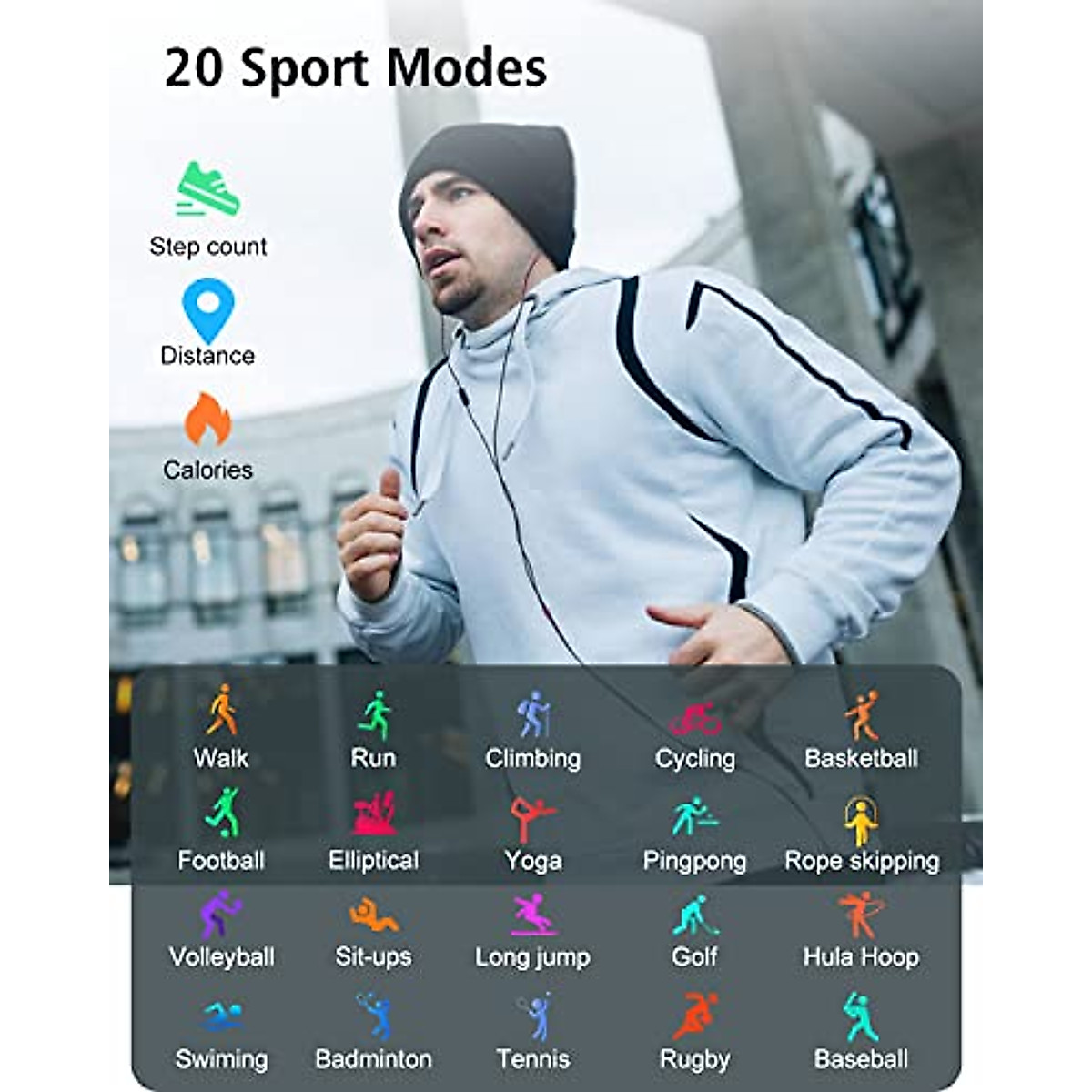 RUIMEN Smart Watch Answer/Make Calls Fitness Watch with Spare Strap Reloj Inteligente 1.7”Full Touch Smartwatchs for Women Men Heart Rate/Sleep Monitor Watch 100+ Sports IP68 Waterproof(Black)