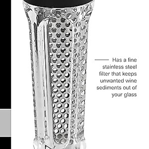 AdHoc 2-in-1 Aerator Pourer and Red Wine Decanter - Wine Aerator & Pourer Spout - Wine Decanter with a No-Drip Spout - Red Wine Decanter and Accessory - Hand Wash Kitchen Tool - Clear, 7"