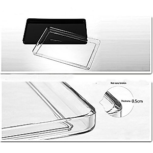 Rectangle Durable Acrylic Collection Serving Trays & Platter for Kitch, Beverage, Drink, Food or Bathroom (Clear 34x22x2.5cm)