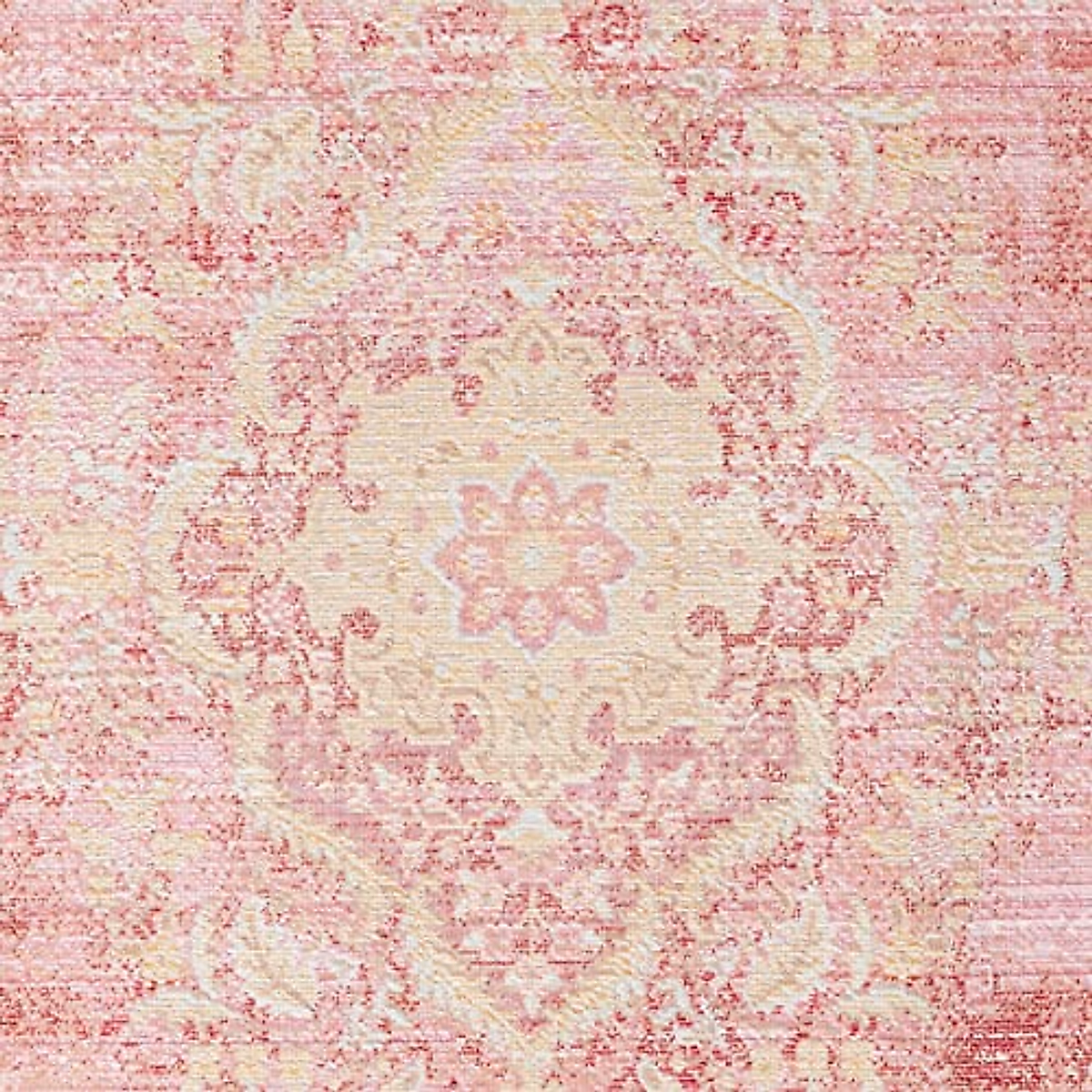 Momeni Rugs Isabella Traditional Medallion Flat Weave Area Rug, 5'3" X 7'3", Pink