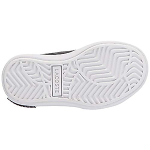 Lacoste Unisex-Child Powercourt Sneaker, Black/White, 5 Big Kid