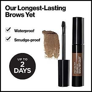 Revlon ColorStay Brow Fiber Filler, Longwearing & Volumizing Waterproof Eyebrow Gel, 303 Medium Brown, 0.23 fl. oz.