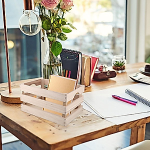 Garneck 1pc Wooden Storage Box Display Basket Storage Bins Bamboo Storage Cabinet Wooden Barrel Planter Unfinished Crates for Craft Wooden Key Organizer Fruit Crates Desktop Container