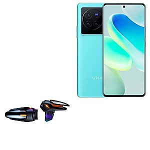 BoxWave Gaming Gear Compatible With vivo X80 - Touchscreen QuickTrigger Auto, Trigger Buttons Autofire Gaming Mobile FPS - Jet Black